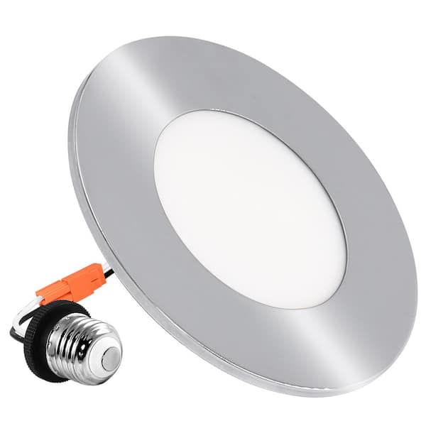 LUXRITE 4 in. LED Recessed Ceiling Light 5 Color Selectable 2700K to ...