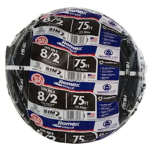 Southwire 75 ft. 8/3 Stranded Romex SIMpull CU NM-B W/G Wire 63949207 ...