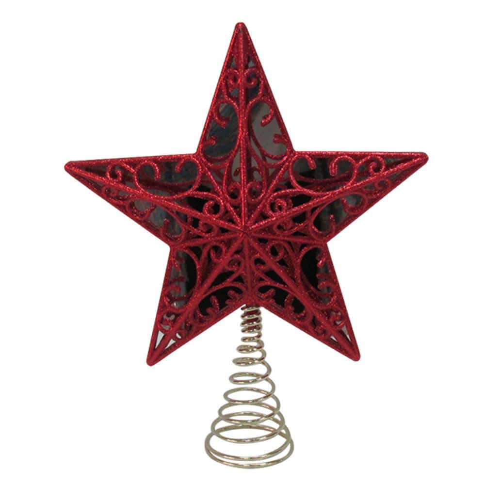 Home Accents Holiday 11.25 in. Red Star Tree Topper 16734207 - The Home ...