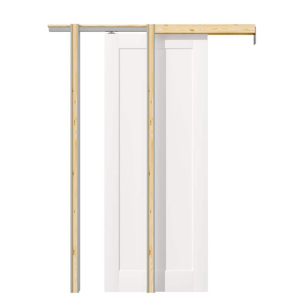 Reviews for ARK DESIGN 30 in. x 80 in. Paneled White Primed MDF Pocket ...