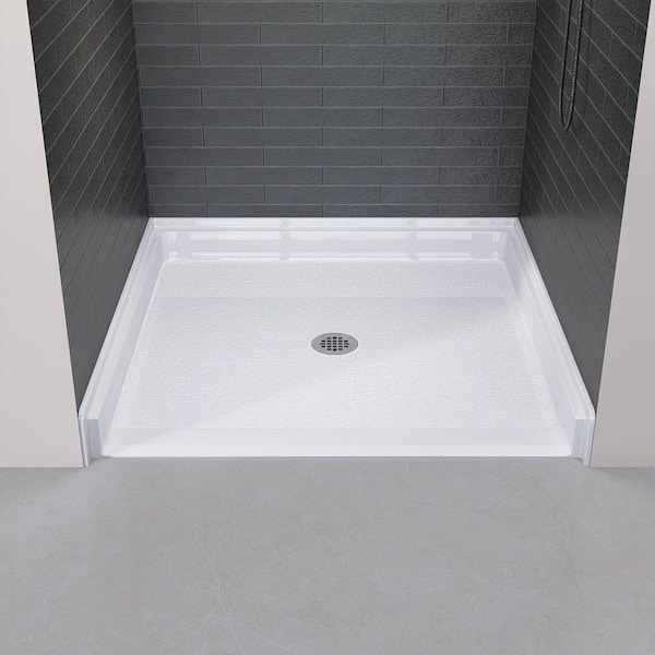 NTQ 36 in. x 36 in. Acrylic Single Threshold Shower Base Alcove Floor Rectangular Shower Pan ...