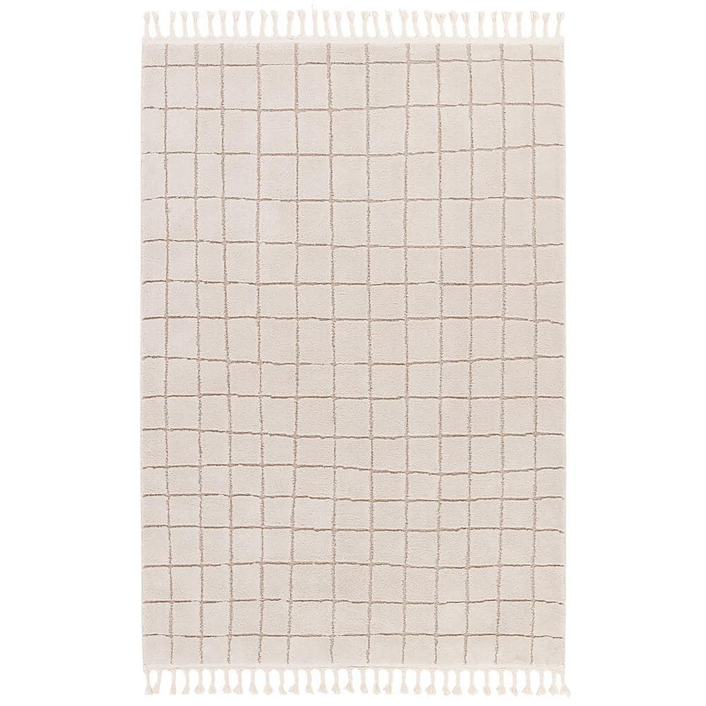 VIBE BY JAIPUR LIVING Anton 10 ft. x 14 ft. Cream/Tan Striped Area Rug ...