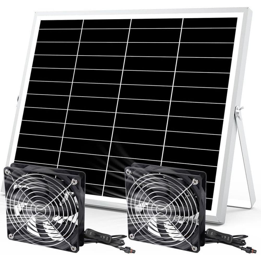 OBJLGEV 20 W 16.5 Inch IPX7 Polycrystalline Solar Powered Dual Exhaust ...
