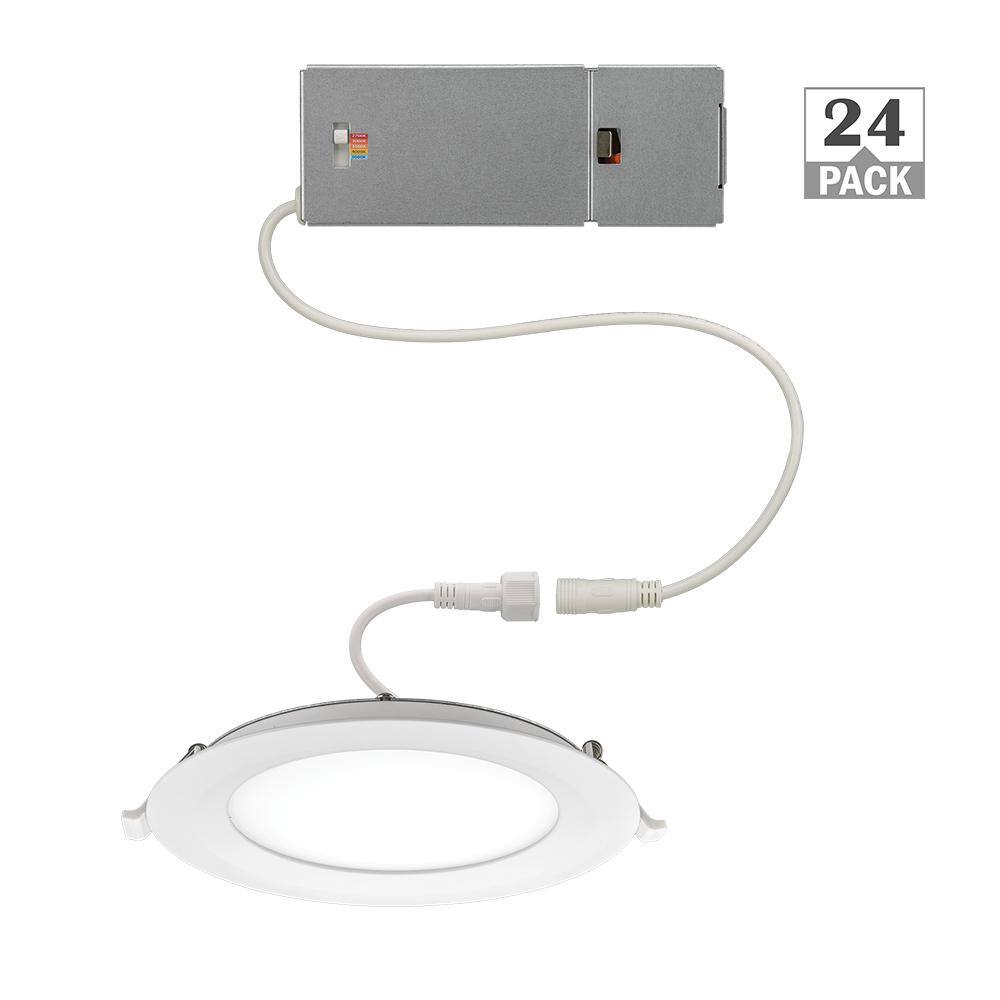 Commercial Electric 6 in. Canless Integrated LED Recessed Light Trim ...