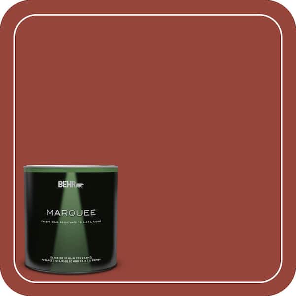 BEHR MARQUEE 1 qt. #PPU2-17 Morocco Red Semi-Gloss Enamel Exterior ...