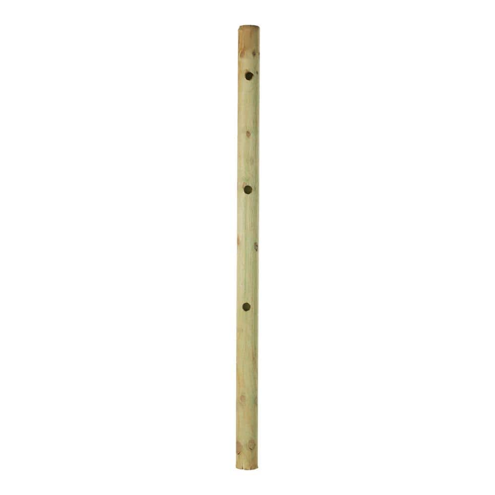 ProWood 5 in. x 5 in. x 8.5 ft. Pressure-Treated Pine Round Fence End ...