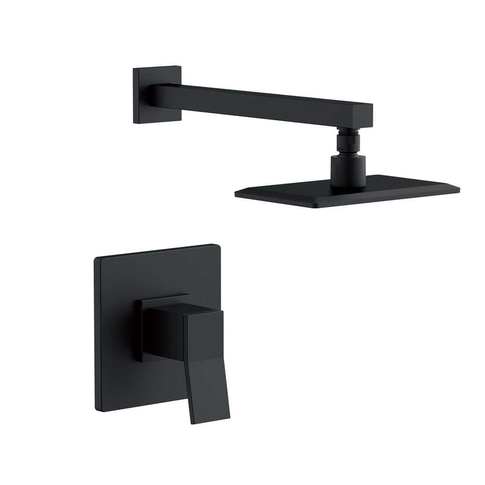 Gerber Avian 1-Handle Shower Trim Kit in Satin Black with Treysta ...