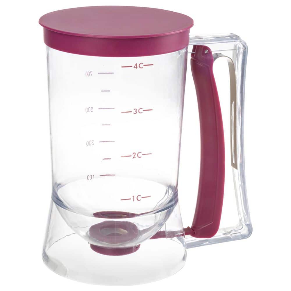 Chef Buddy 4-Cup Pancake Batter Dispenser Measuring Cup, Purple 82-1634 ...