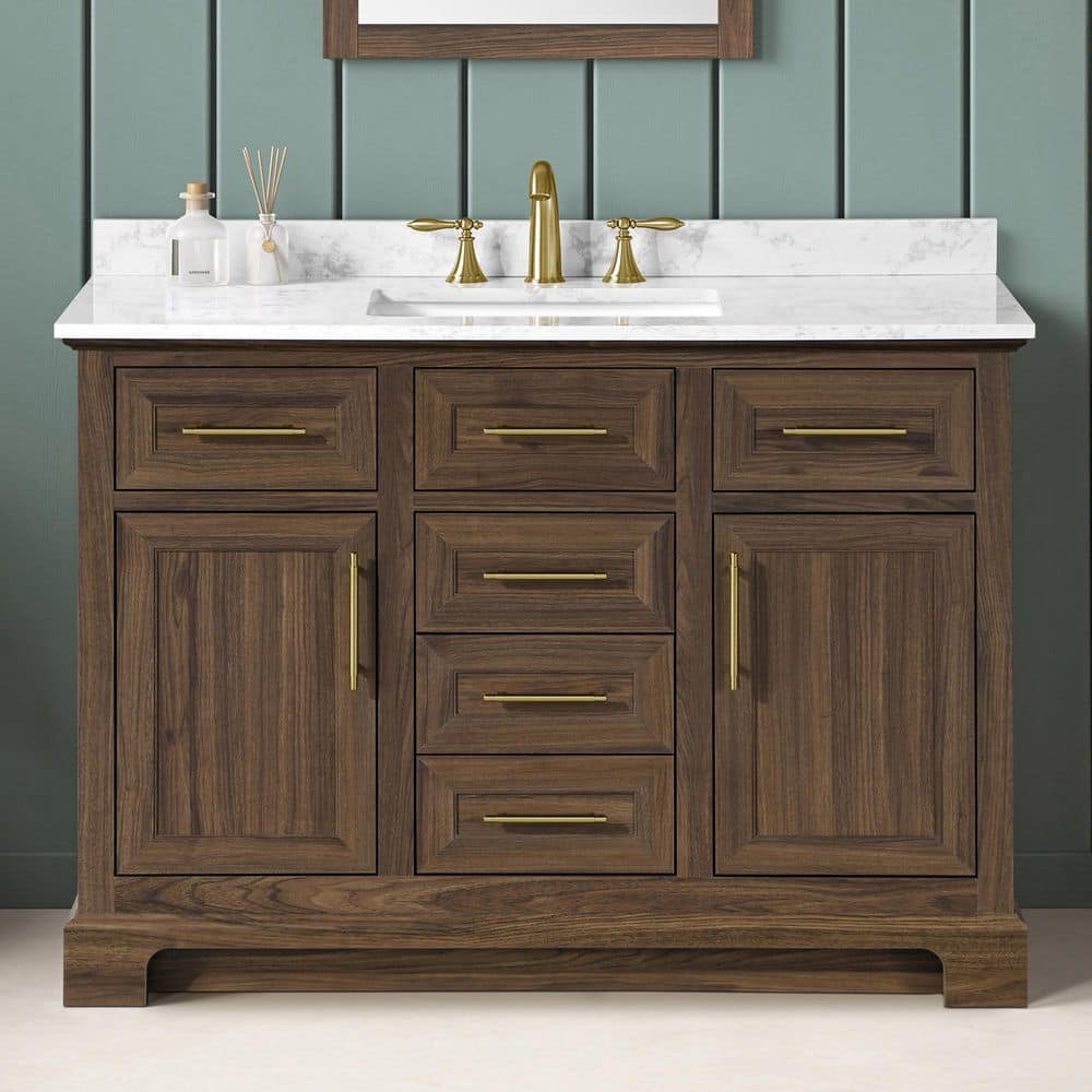 Home Decorators Collection Doveton 48 in. Single Sink Freestanding Dark ...
