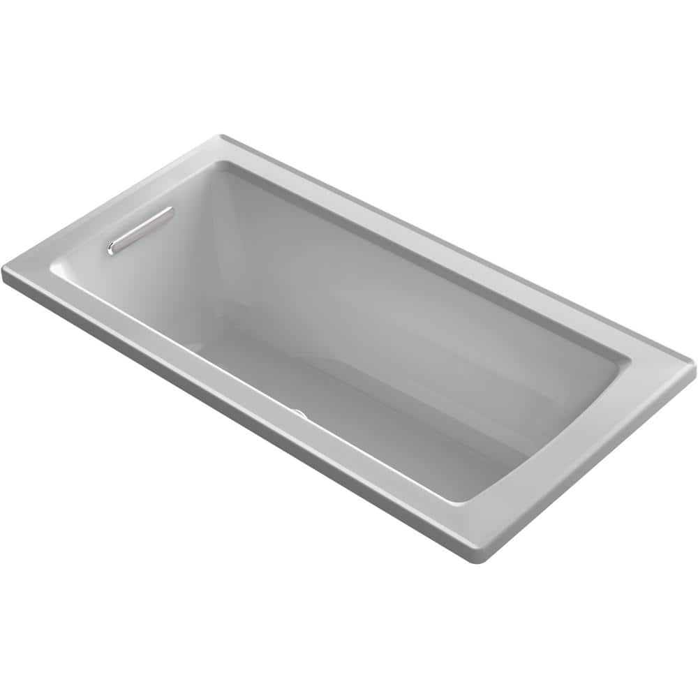 KOHLER Archer 60 in. Rectangular Drop in Air Combination Bathtub with ...