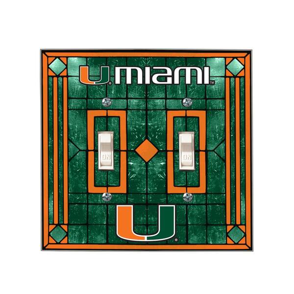 The Memory Company NCAA Miami 2-Gang 2 Duplex Dbl Lightswitch Cover COL ...