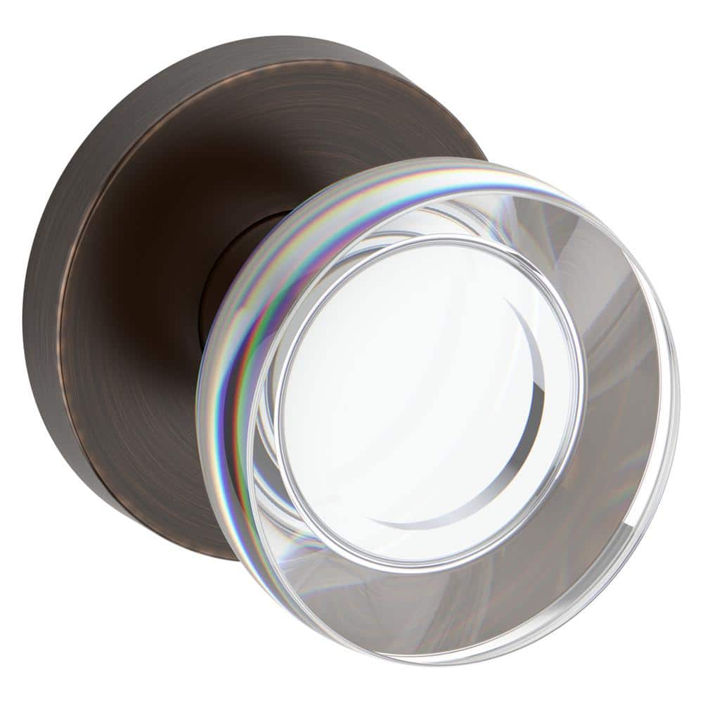 Baldwin Contemporary Crystal Venetian Bronze Hall/Closet Door Knob with Round Rose Full Dummy FD ...