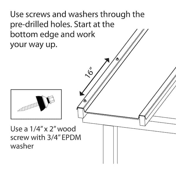 Palram 2.24 ft. x 12 ft. EZ Glaze Corrugated Polycarbonate Roof Panel ...