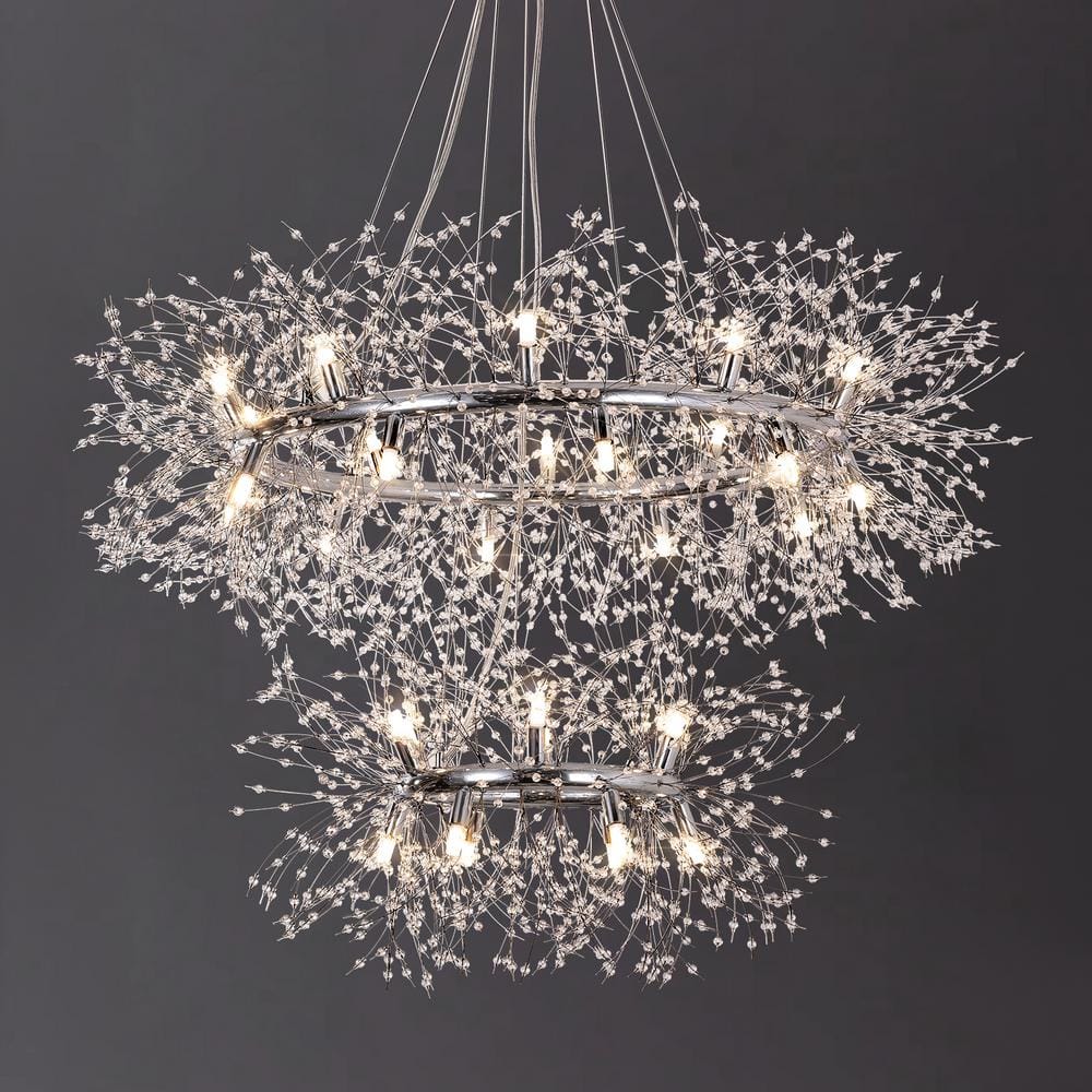 EDISLIVE Calzada Decor 32-Light Chrome Dandelion Firework Chandelier, 2 ...