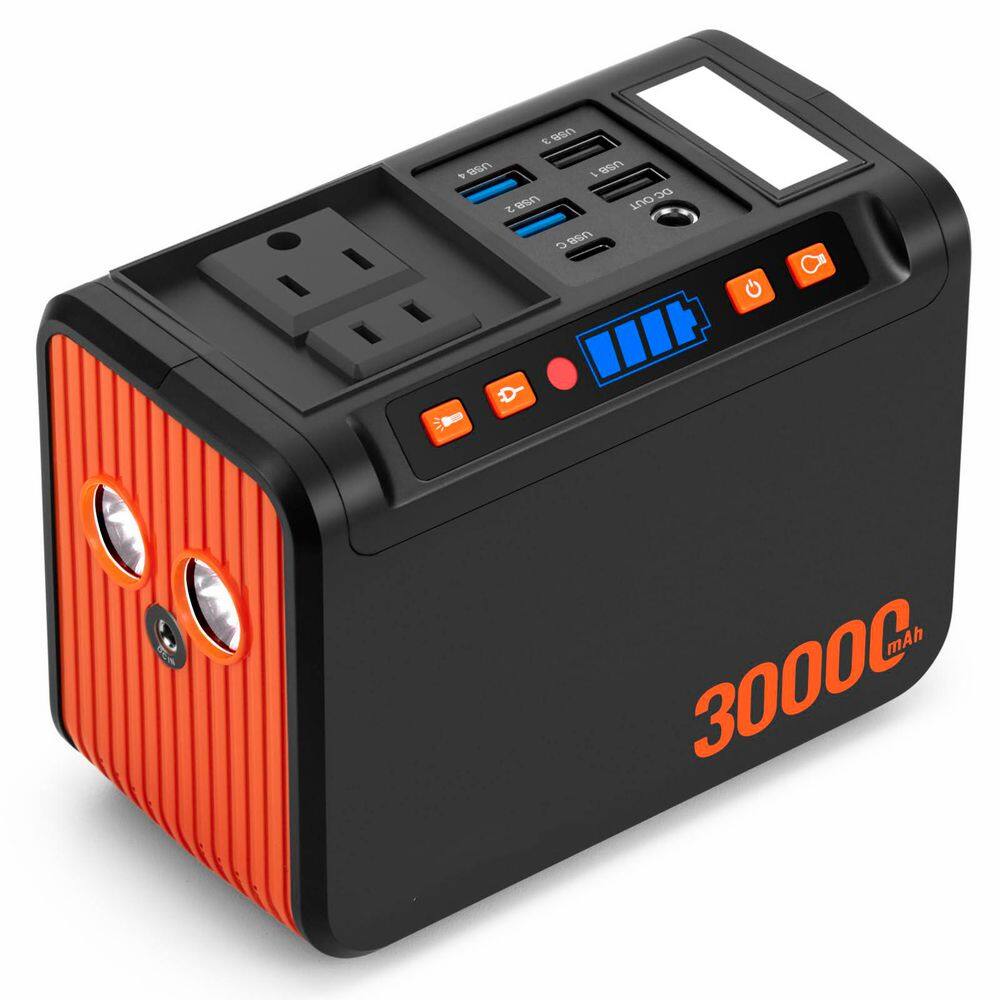 phyfalip Portable Power Station 111Wh Solar Generator with 110V AC DC ...