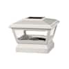 Veranda 5 in. x 5 in. Vinyl Solar Light White Pyramid Post Cap with ...