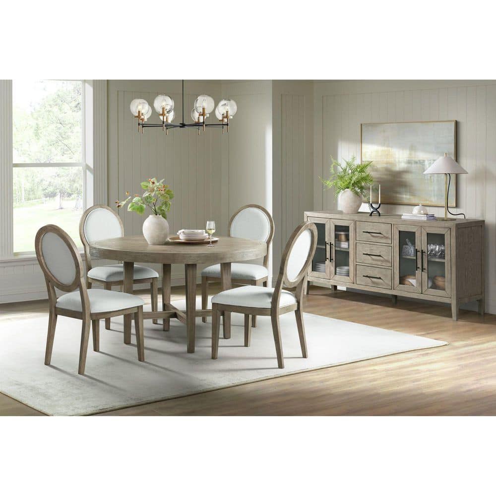 Picket House Furnishings Armes Modern Grey Wood 54 in. Round 4-Legs ...