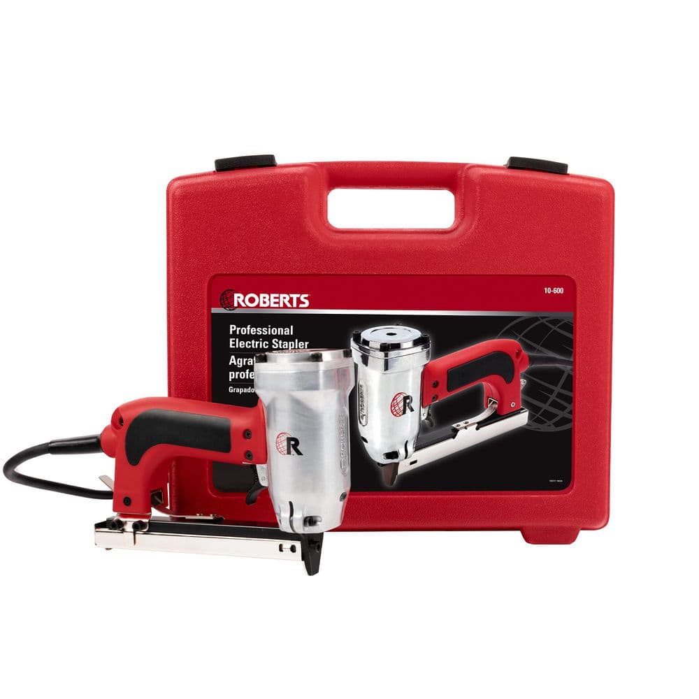 ROBERTS 3/16 in. Crown, 20-Gauge Electric Stapler with Carrying Case 10 ...