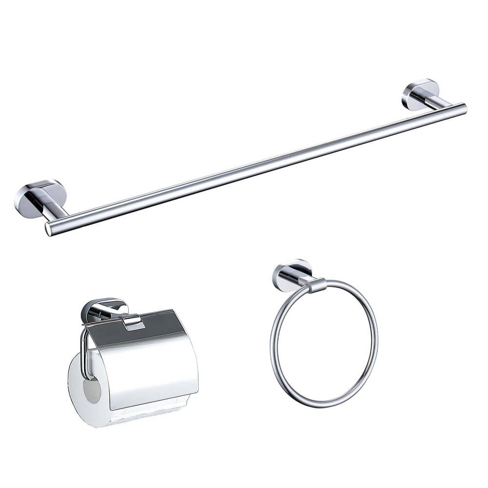 ruiling 3-Piece Bath Hardware Set with Mounting Hardware in Polished ...
