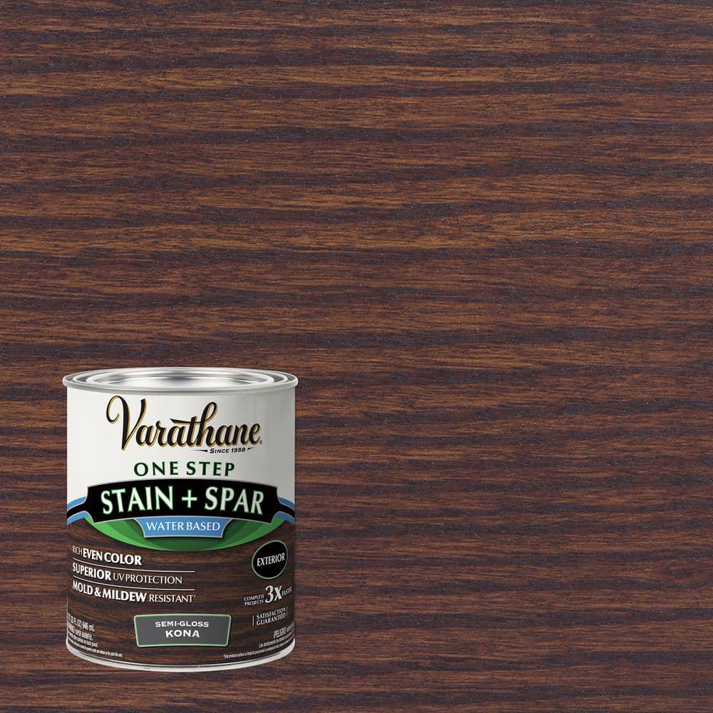 Varathane 1 qt. Kona Semi-Gloss Water-Based Exterior Spar Urethane ...