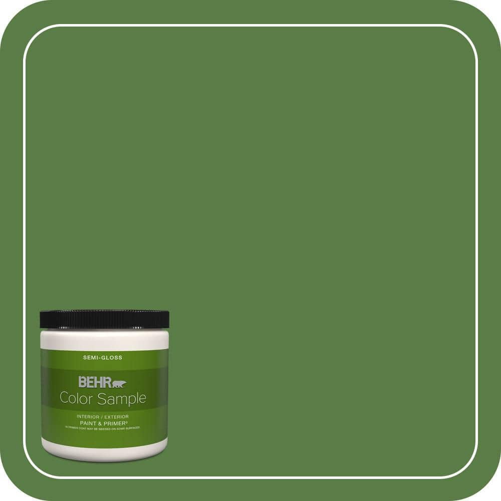 BEHR PREMIUM PLUS 8 oz. #S-H-430 Mossy Green Semi-Gloss Interior ...