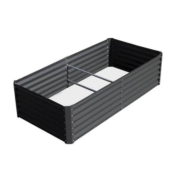 8 ft. L x 4 ft. W x 1.5 ft. H Gray Steel Planter Box for Gardening CJ ...