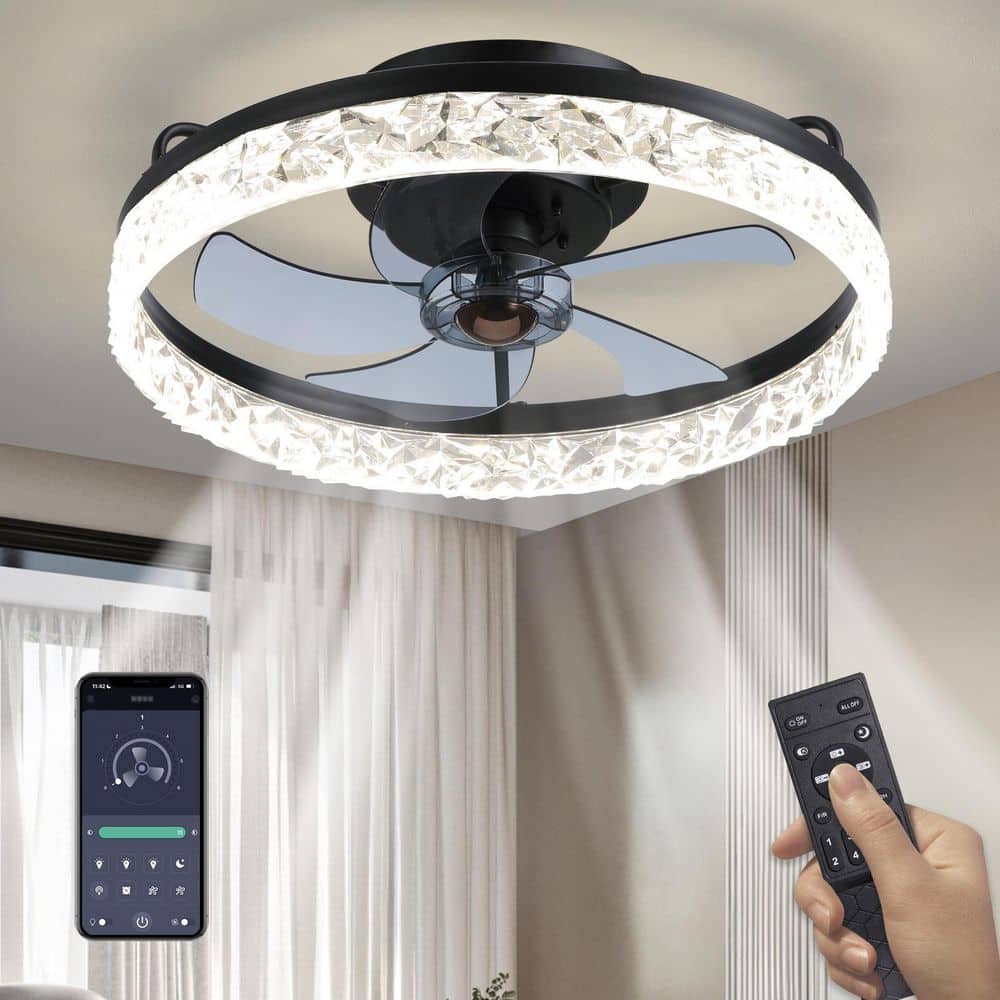 Reviews for WDETR 20 in. LED Indoor White Low Profile Ceiling Fan with ...