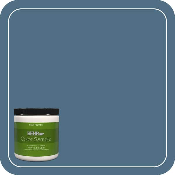 BEHR PREMIUM PLUS 8 oz. #S500-6 Shipyard Semi-Gloss Interior/Exterior ...