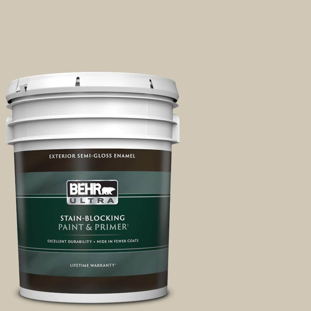 BEHR ULTRA 5 gal. #PPU8-16 Coliseum Marble Semi-Gloss Enamel Exterior ...