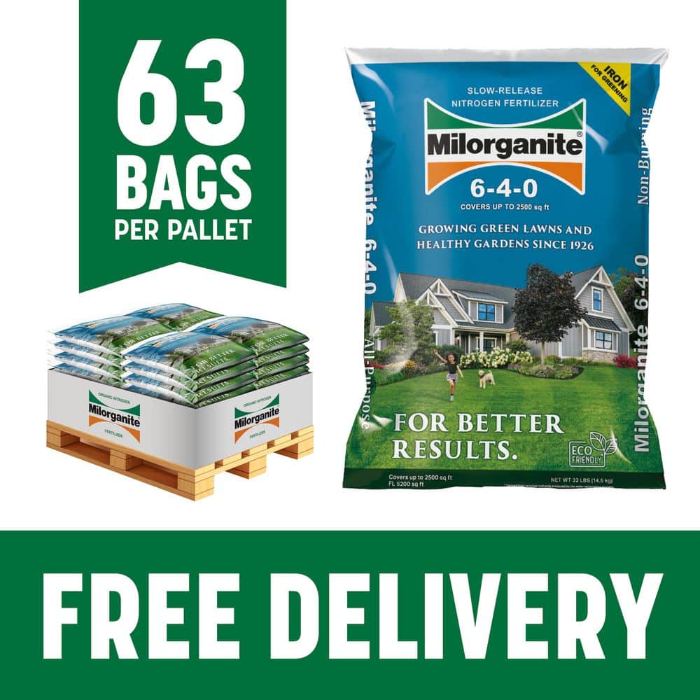 Milorganite 32 lbs. 2,500 sq. ft. Organic Slow-Release Nitrogen Lawn ...