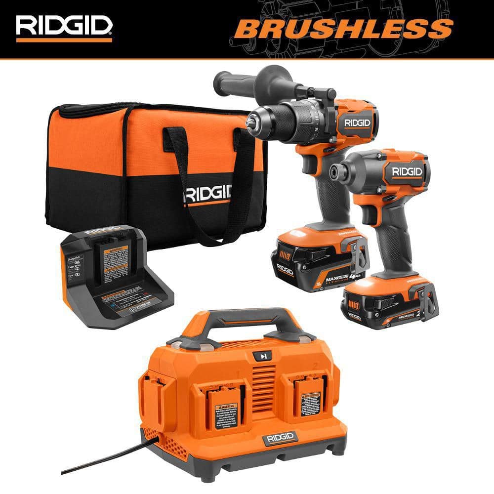 Reviews for RIDGID 18V Brushless Cordless 2-Tool Combo Kit w/ (2 ...