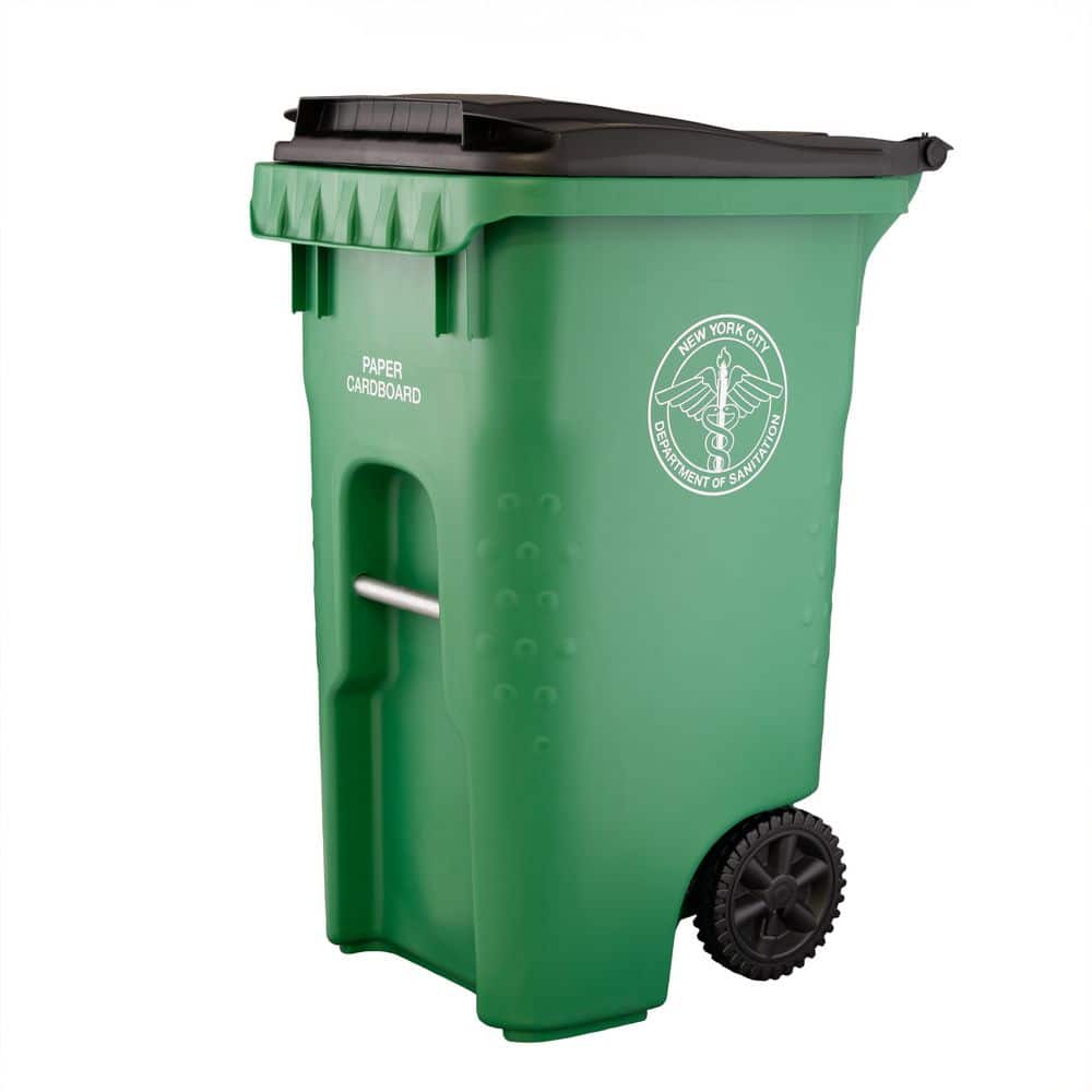 Otto Official NYC Paper and Cardboard Recycling Bin 45 gal. with Lid ...
