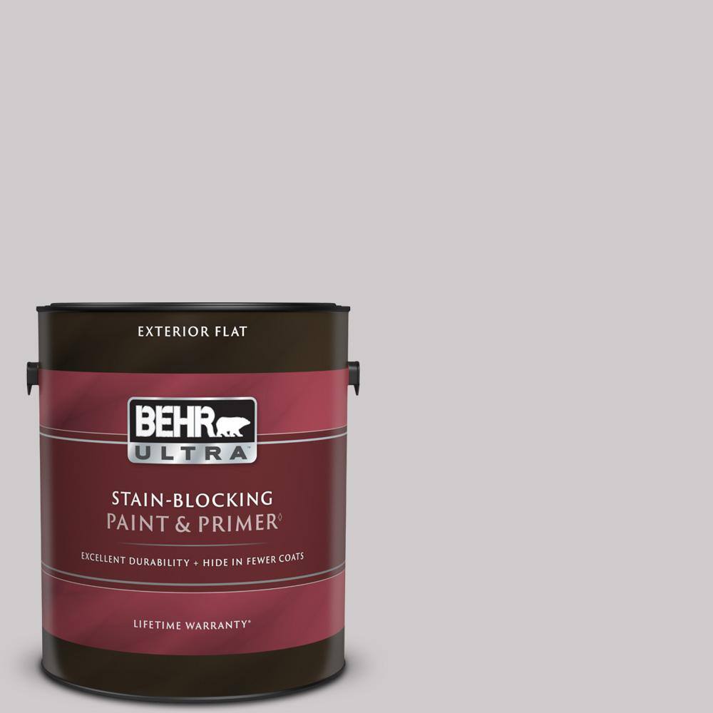 BEHR ULTRA 1 gal. #MQ3-28 Rock Crystal Flat Exterior Paint & Primer ...
