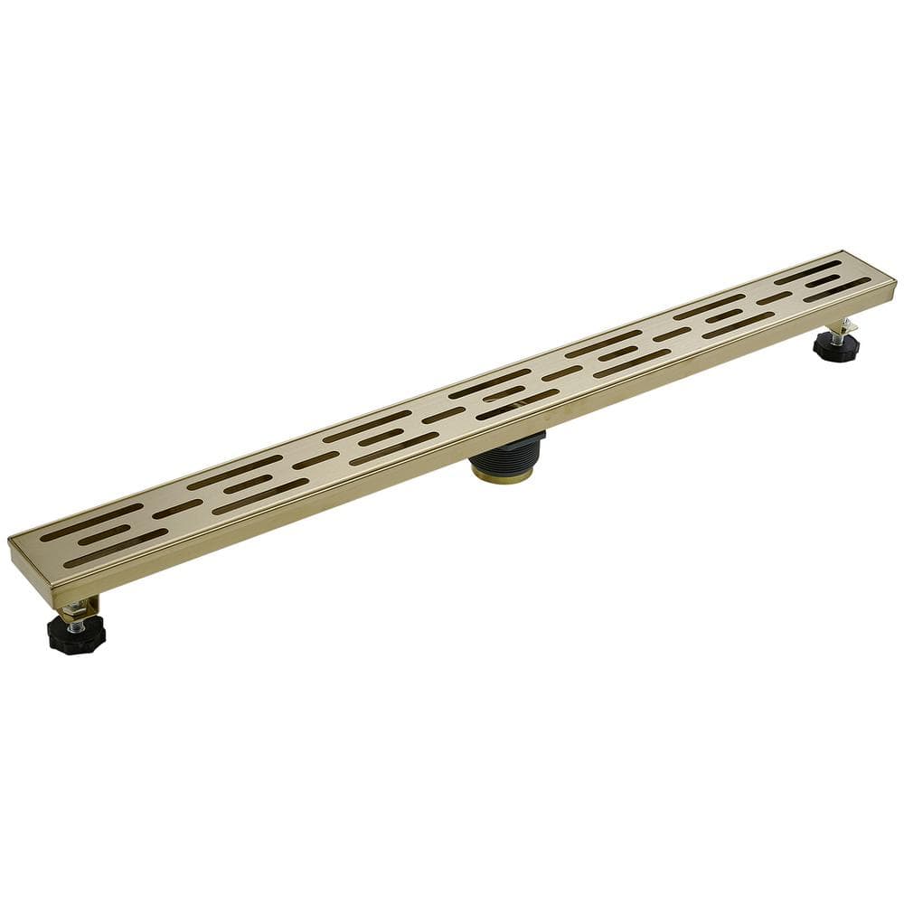 BWE 32 in. Stainless Steel Linear Shower Drain with Slot Pattern Drain ...