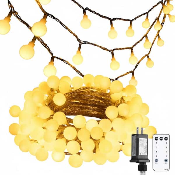 100 LED Connectable String Lights, 33ft Warm White Christmas String ...