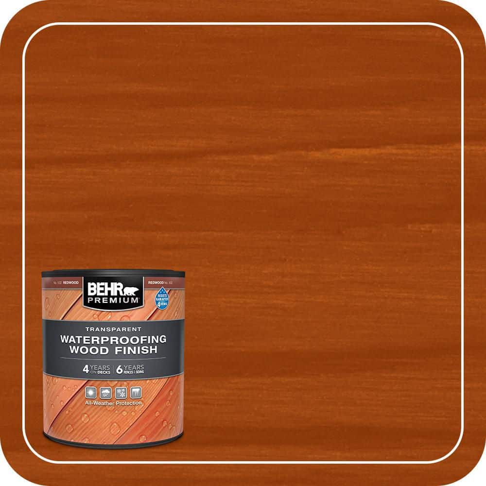 BEHR PREMIUM 1 qt. #T-330 Redwood Transparent Waterproofing Exterior ...