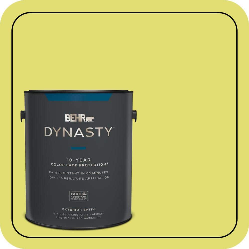 BEHR DYNASTY 1 gal. #400B-4 Citron Satin Enamel Exterior Stain-Blocking ...