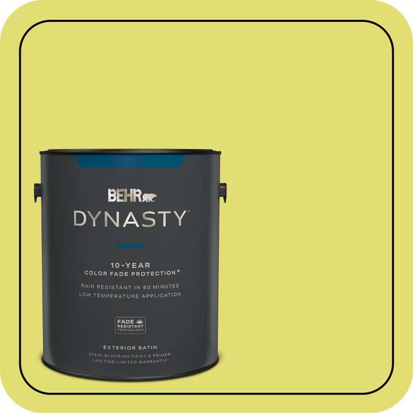 BEHR DYNASTY 1 gal. #400B-4 Citron Satin Enamel Exterior Stain-Blocking ...