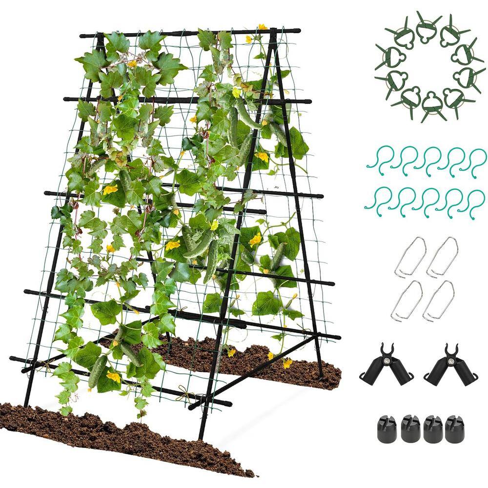 ATENGNES A-Frame or Rectangular 60 in. Garden Cucumber Trellis with ...