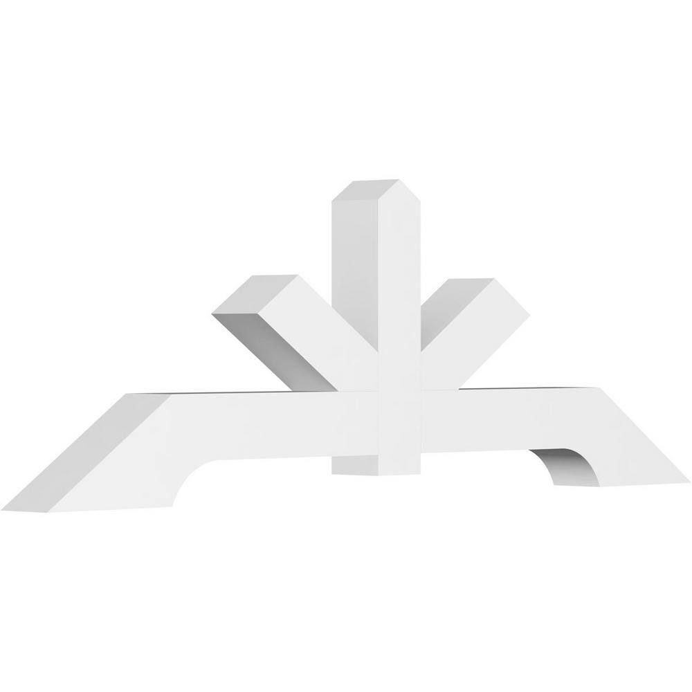 Ekena Millwork 60 in. W x 20 in. H x 4 in. D x 4 in. F, 8/12 Pitch, Vanguard Signature Urethane ...