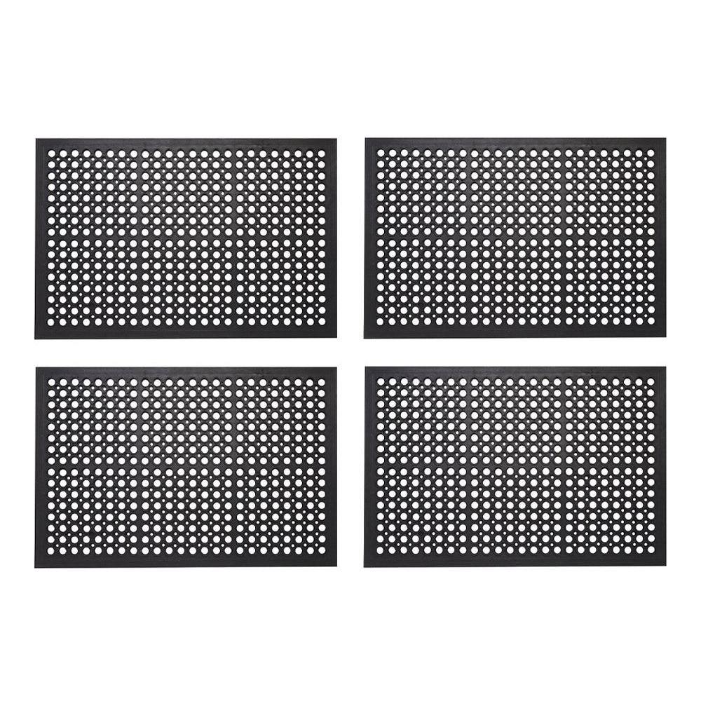 Envelor Anti Fatigue Black 24 in. x 36 in. Rubber Non-Slip Commercial ...