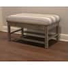 Decor Therapy Farley Light Blue Upholestered Bench FR8703 - The Home Depot