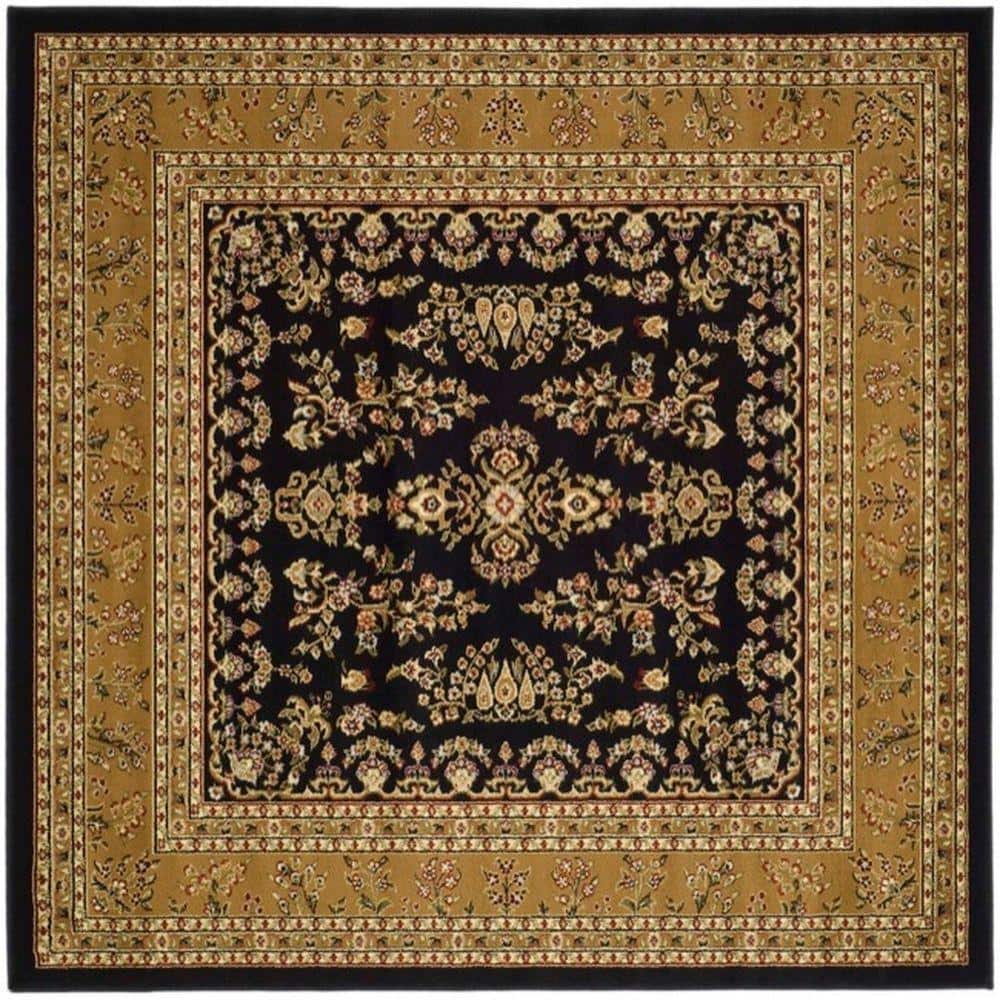 SAFAVIEH Lyndhurst Black/Tan 8 ft. x 8 ft. Square Border Area Rug ...