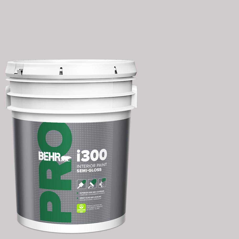 BEHR PRO 5 gal. #MQ3-28 Rock Crystal Semi-Gloss Interior Paint PR37005 ...