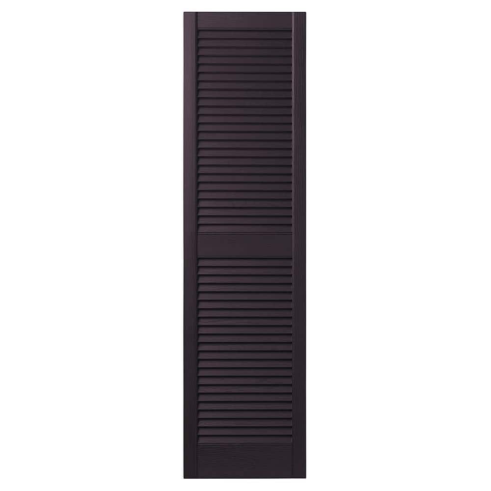 Ply Gem 12 in. x 59 in. Open Louvered Polypropylene Shutters Pair in ...