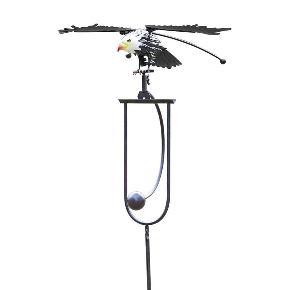 Watnature 29. 5 in. Metal Swinging Eagle-Outdoor Kinetic Sculpture ...