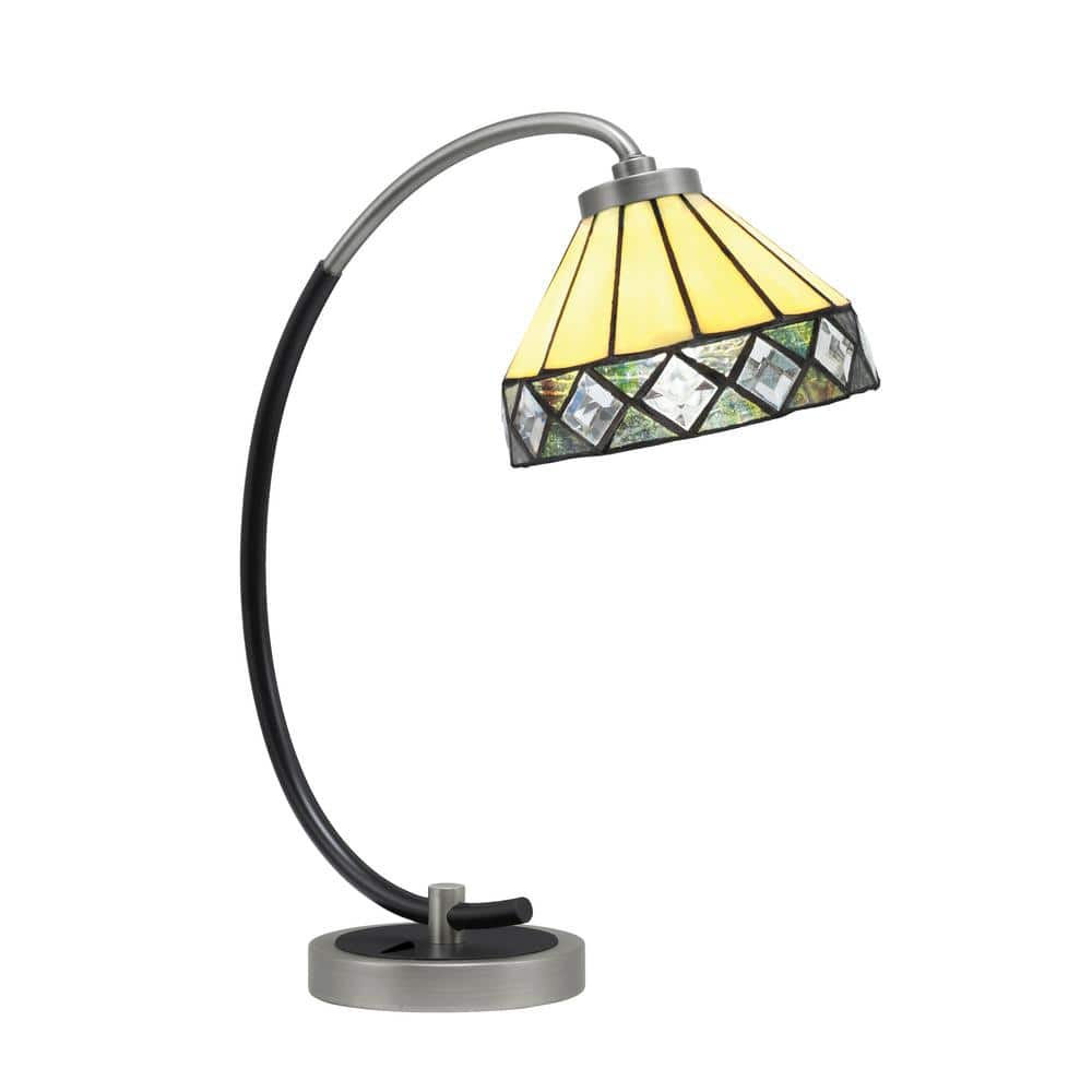 Delgado 18.25 in. Graphite and Matte Black Accent Desk Lamp with ...