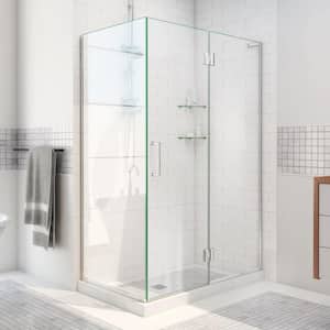 DreamLine Quatra Lux 46-3/8 in. W x 34-1/4 in. D x 72 in. H Frameless Corner Hinged Shower ...