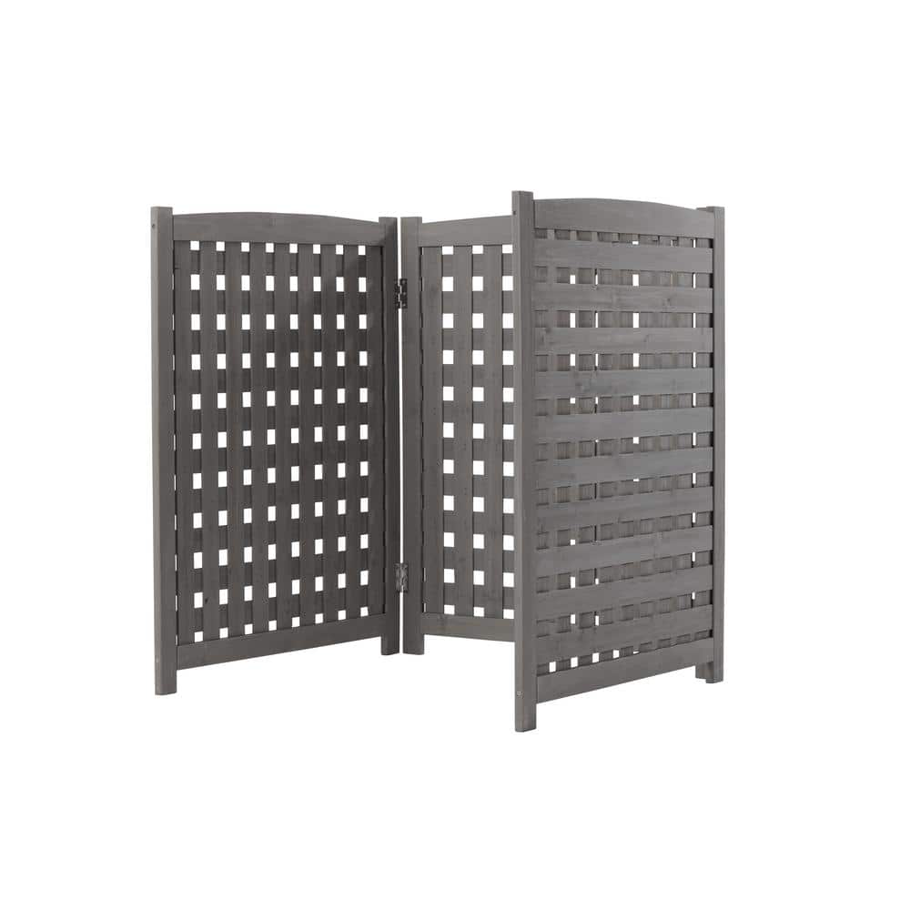 Tatayosi 32 in. W x 38 in. H Air Conditioner Fence Screen Outside Cedar ...