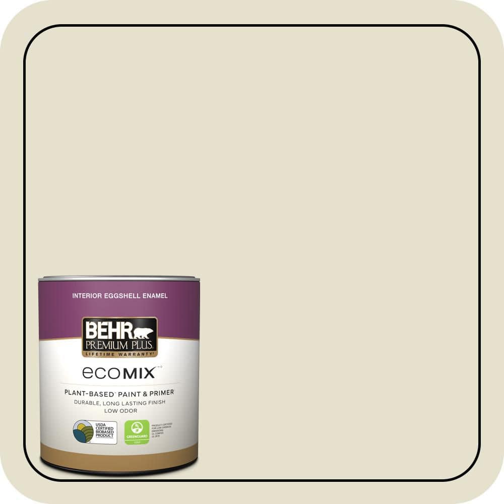 BEHR PREMIUM PLUS 1 qt. #S350-1A Cool Honeydew Eggshell Enamel EcoMix ...